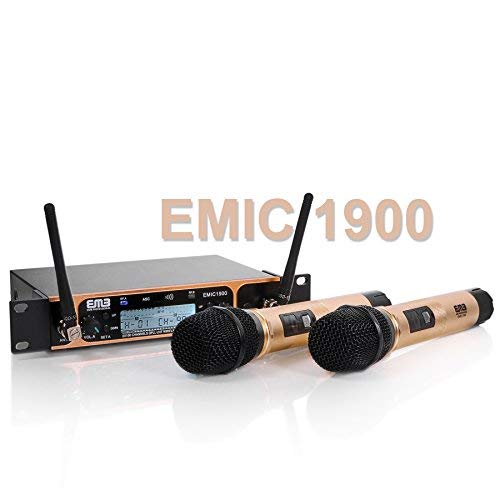 EMB Professional EMIC1900 UHF Dual 2X Wireless Microphone System for S ...