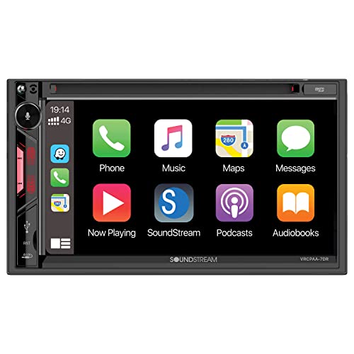Soundstream VRCPAA-7DR - 7-Inch Double-DIN DVD Head Unit with Apple Ca ...