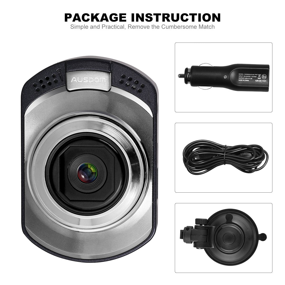 Ausdom AD170 - Dash Cam AD170 with 1080P FHD,G-Sensor, Loop-Cycle Reco ...